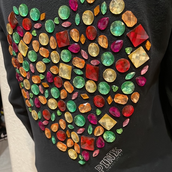 PINK Victoria's Secret | Jackets & Coats | Vs Pink Bedazzled Heart ...